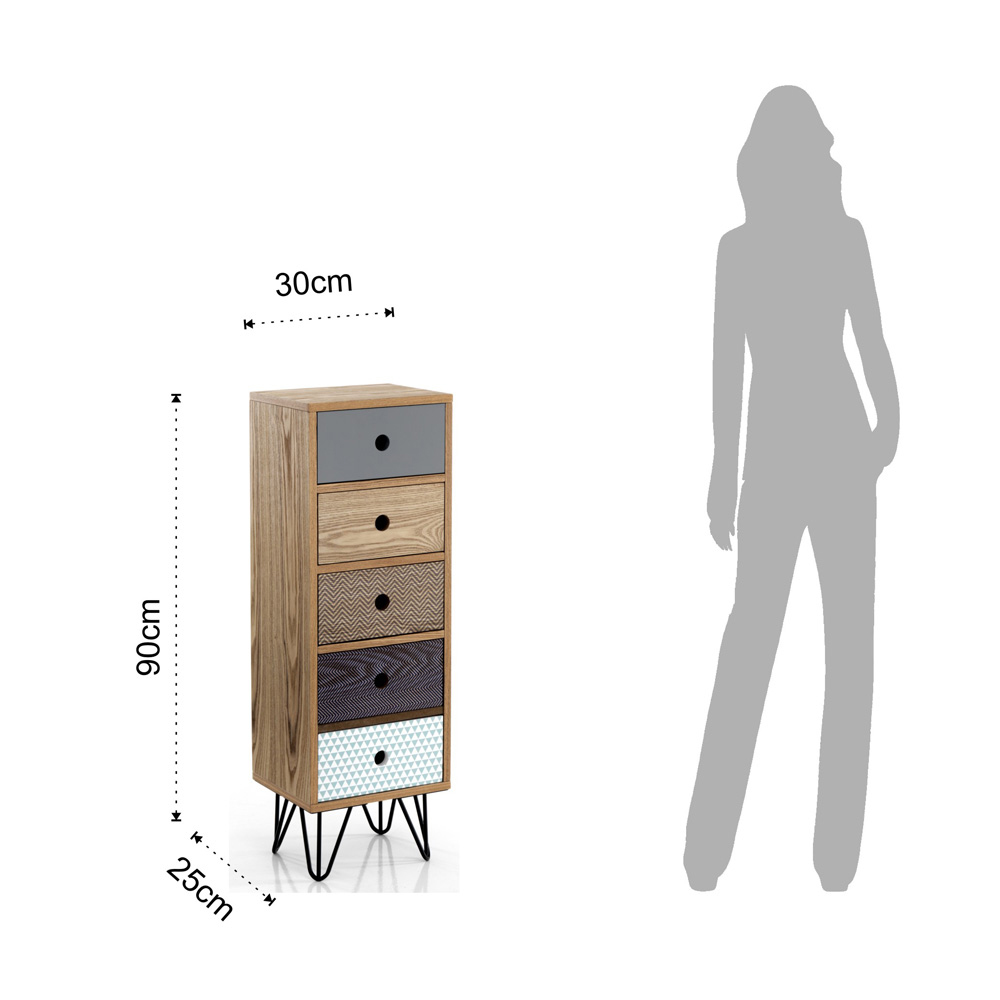 Komo me 5 Sirtarë MDF me ngjyra