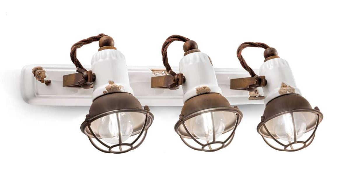 Llamba muri 3 drita e punuar me dore ne qeramike dhe hekur