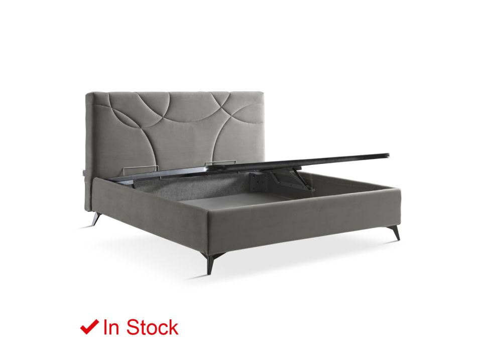 Krevat dopio me kuti ruajtëse në pëlhurë ose kadife