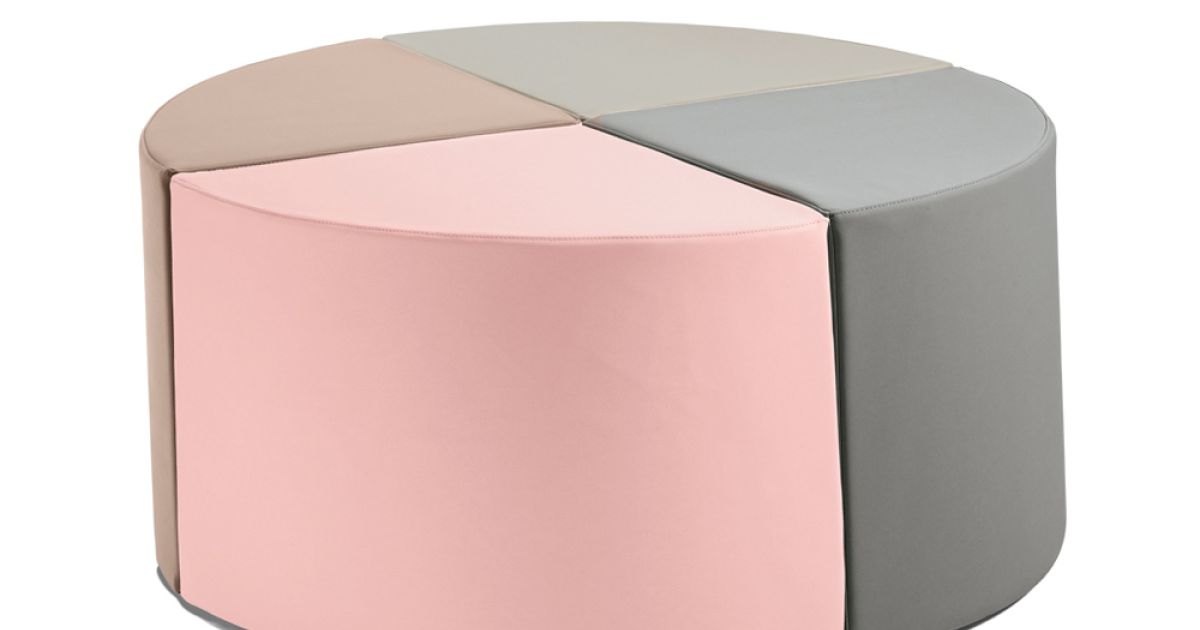 Pouf rrethor i përbërë nga 4 segmente të ndara