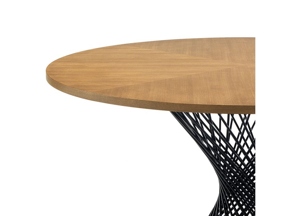 Tavolinë e rrumbullakët e ngrënies në Mdf dhe Metal të Veshur