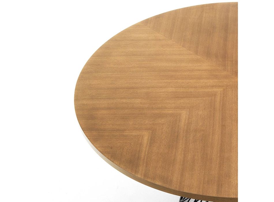 Tavolinë e rrumbullakët e ngrënies në Mdf dhe Metal të Veshur