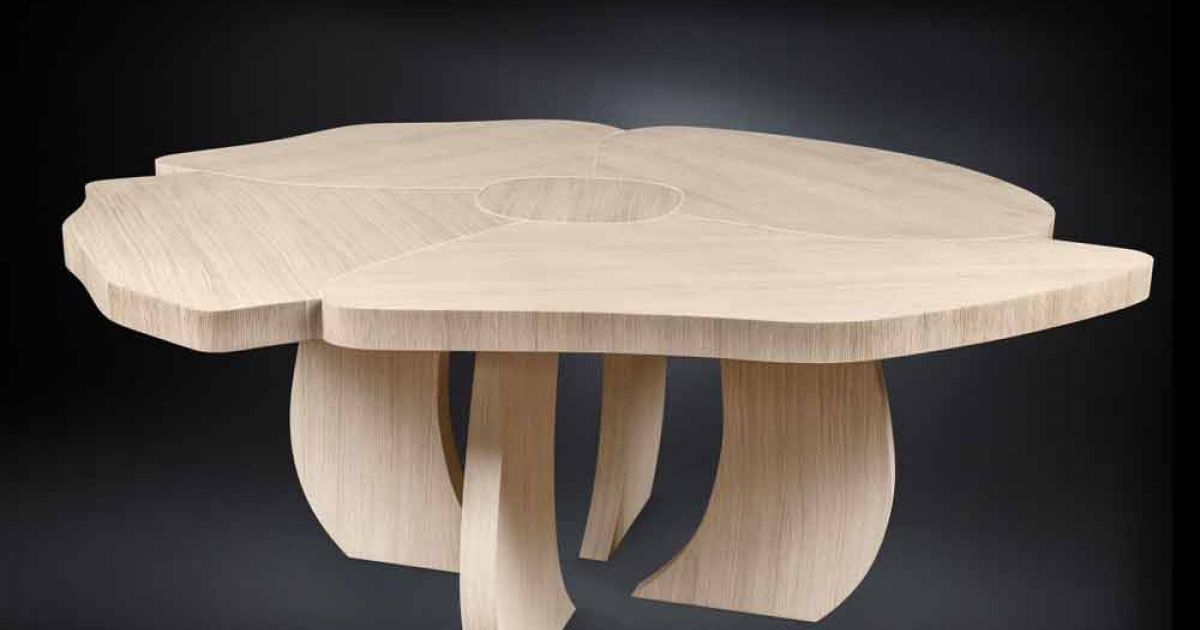 Tavolinë prej druri lisi të krehur me dyll Andy